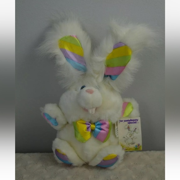 giggle | Toys | Vintage Giggle Bunny Rabbit Plush Stuffed Animal White ...